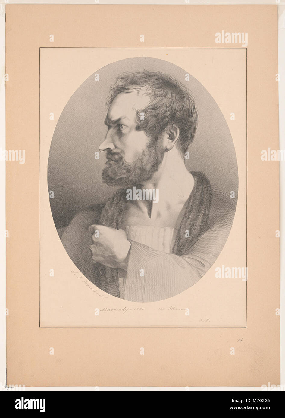 This photograph shows actor Macready performing the role of Werner in a ...