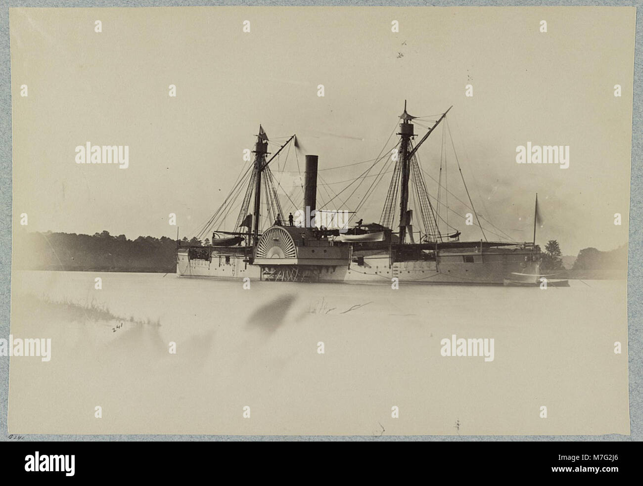 This photograph depicts the gunboat 'Mendota' stationed at Deep Bottom ...