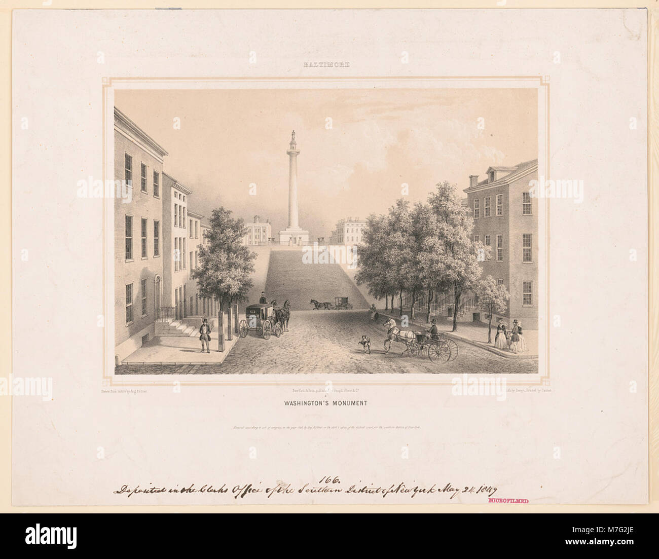 The Baltimore Washington Monument, located in Baltimore, Maryland, is a ...