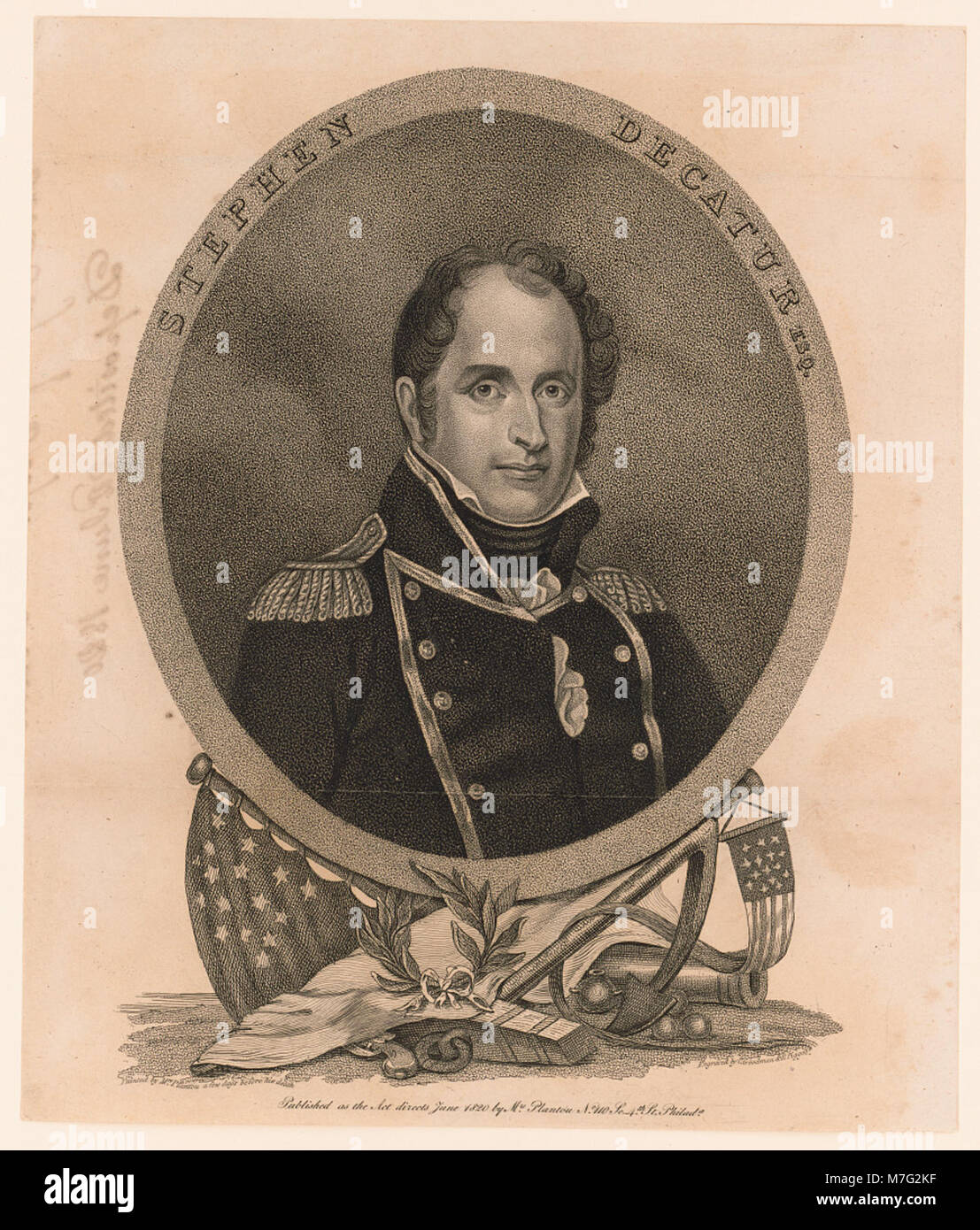 Stephen Decatur, Esq. - painted by Mrs. Plantou a few days before his ...