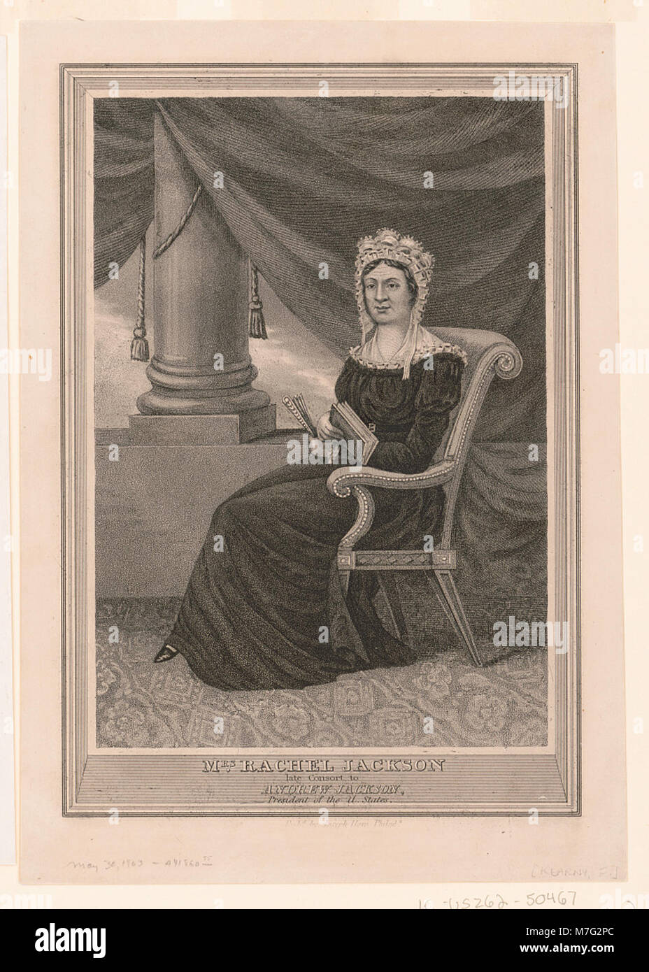 This portrait depicts Mrs. Rachel Jackson, the wife of Andrew Jackson ...