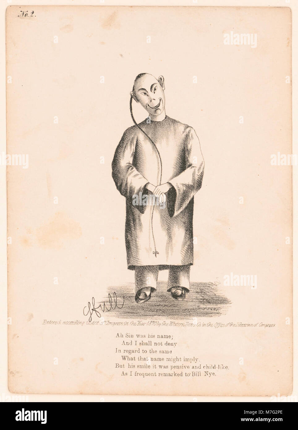 A depiction of the character 'Ah Sin,' reflecting racial and cultural ...