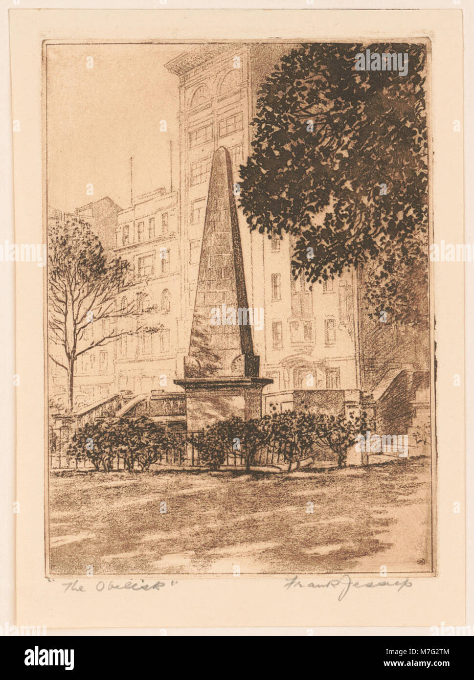 A historical image of the obelisk, an architectural structure known for ...