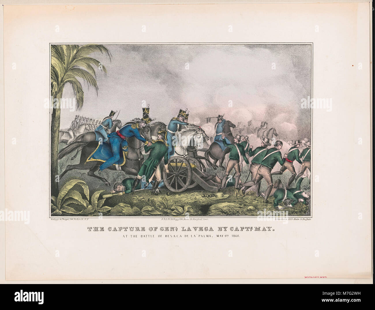 A historical image showing the capture of General La Vega by Captain ...