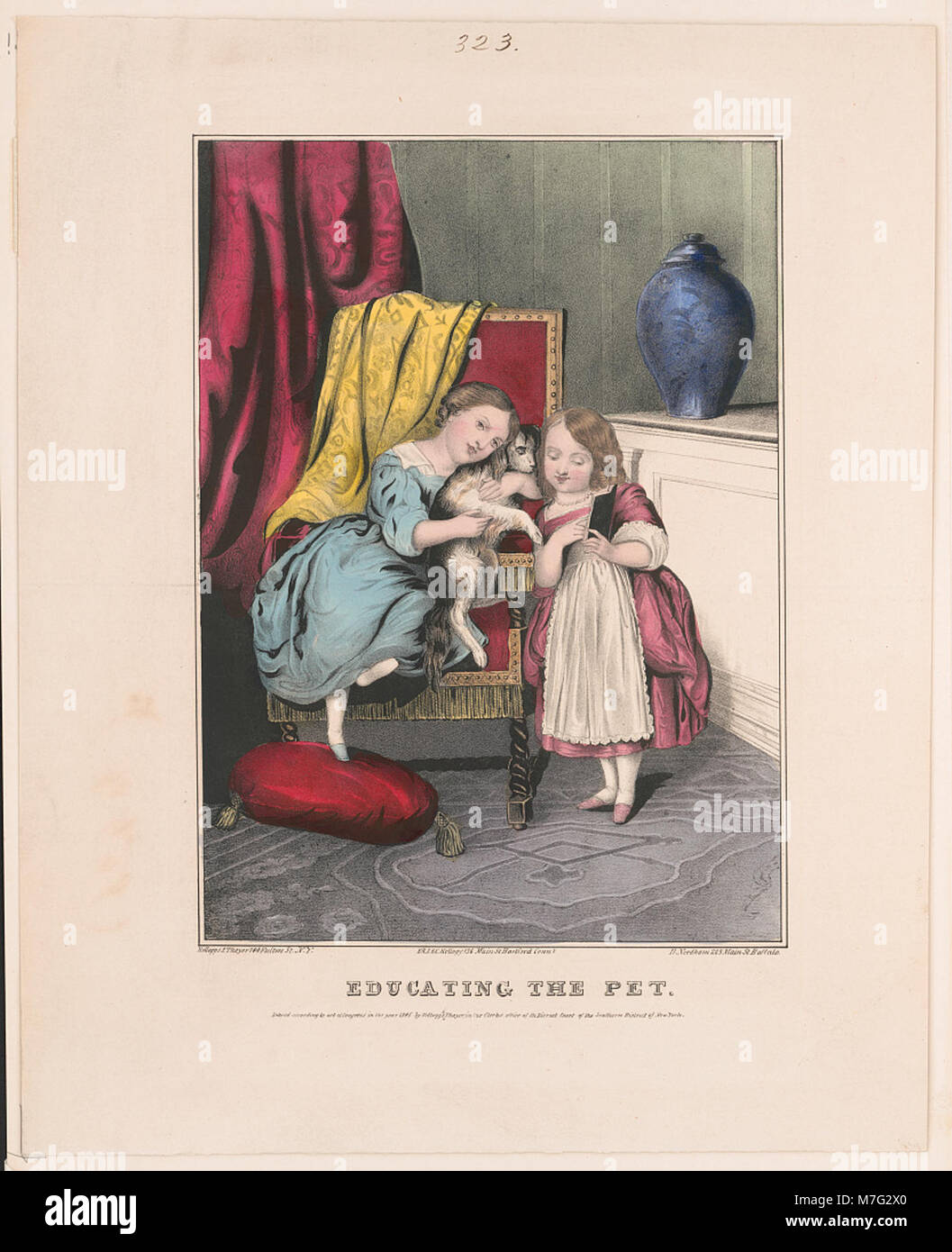 A photograph illustrating the process of training or educating a pet ...