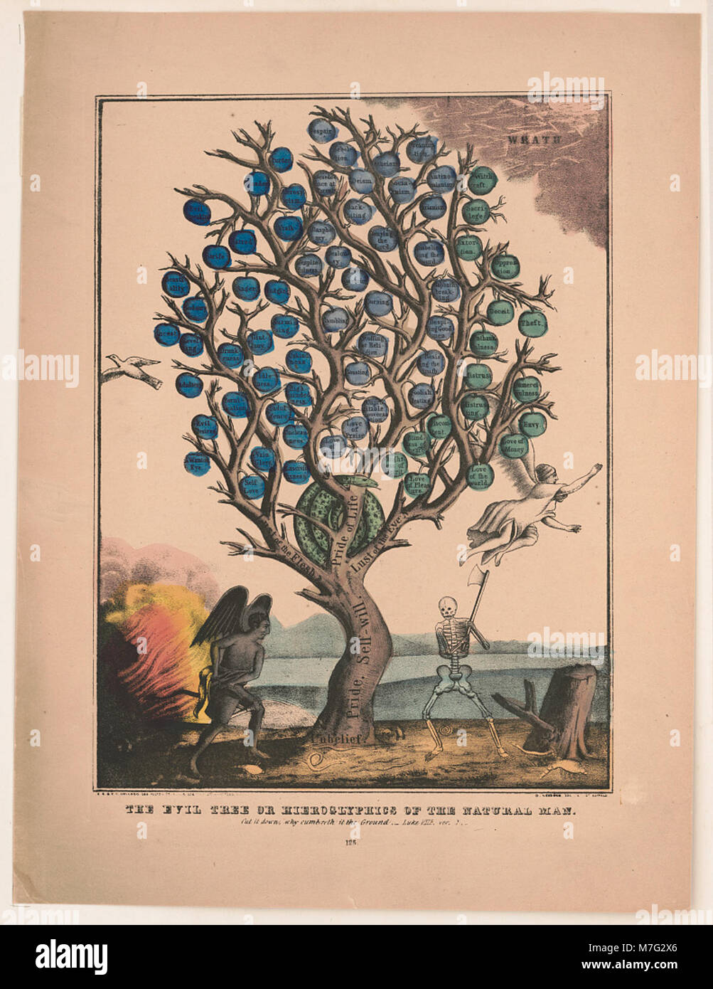 This artwork titled 'The Evil Tree or Hieroglyphics of the Natural Man ...