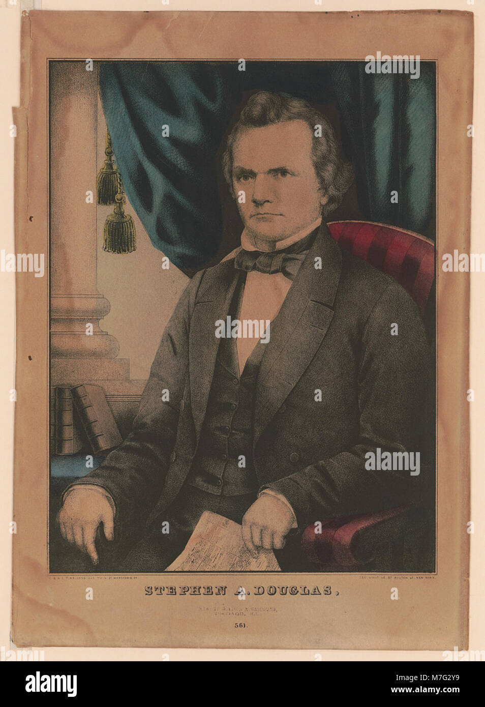 A portrait of Stephen A. Douglas, a prominent American politician and ...
