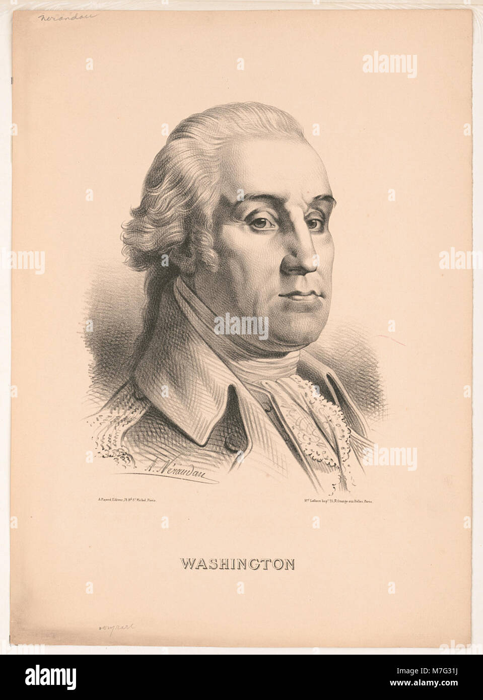 A portrait of George Washington, the first President of the United ...