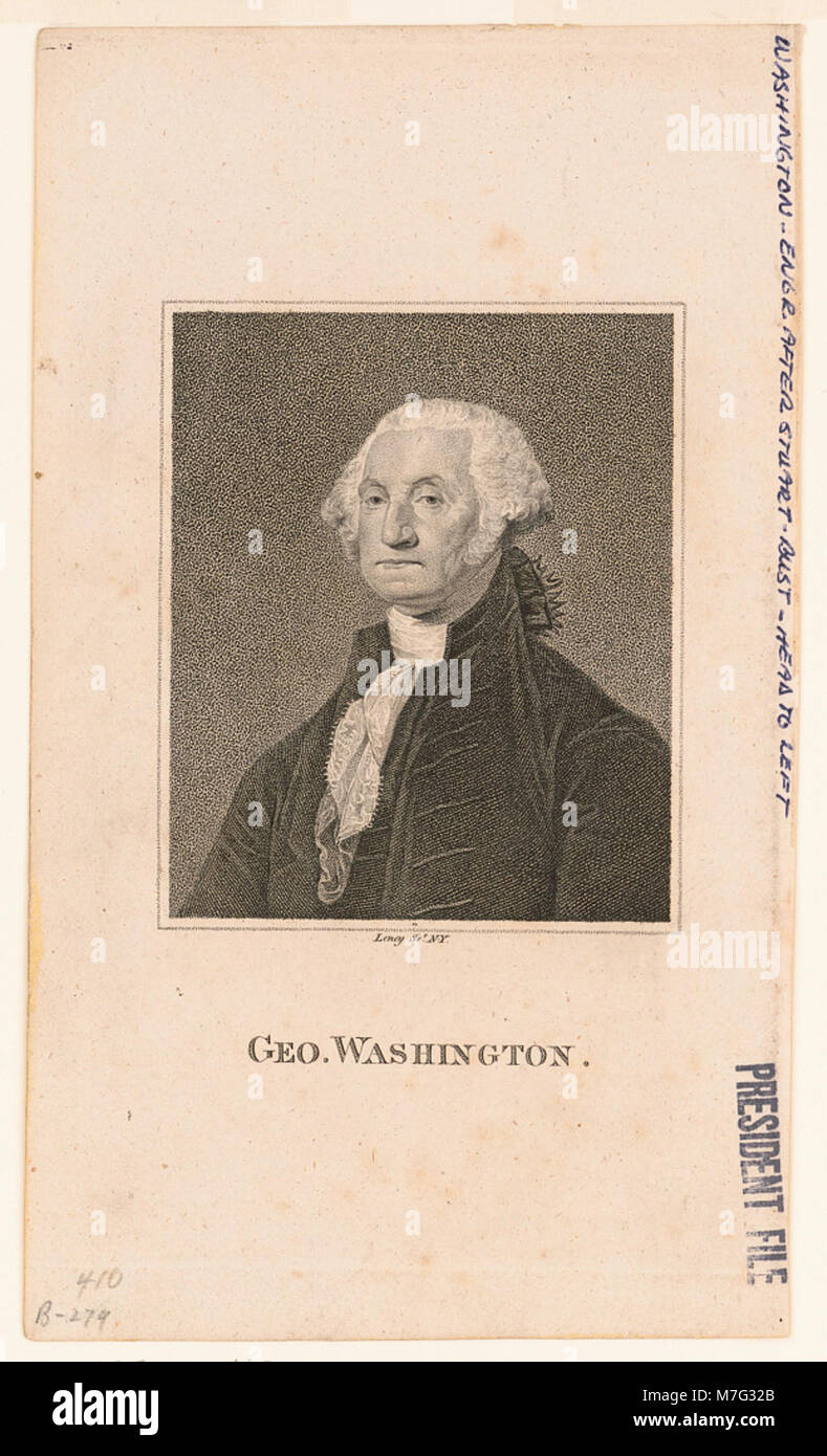 A historical portrait of George Washington, the first President of the ...