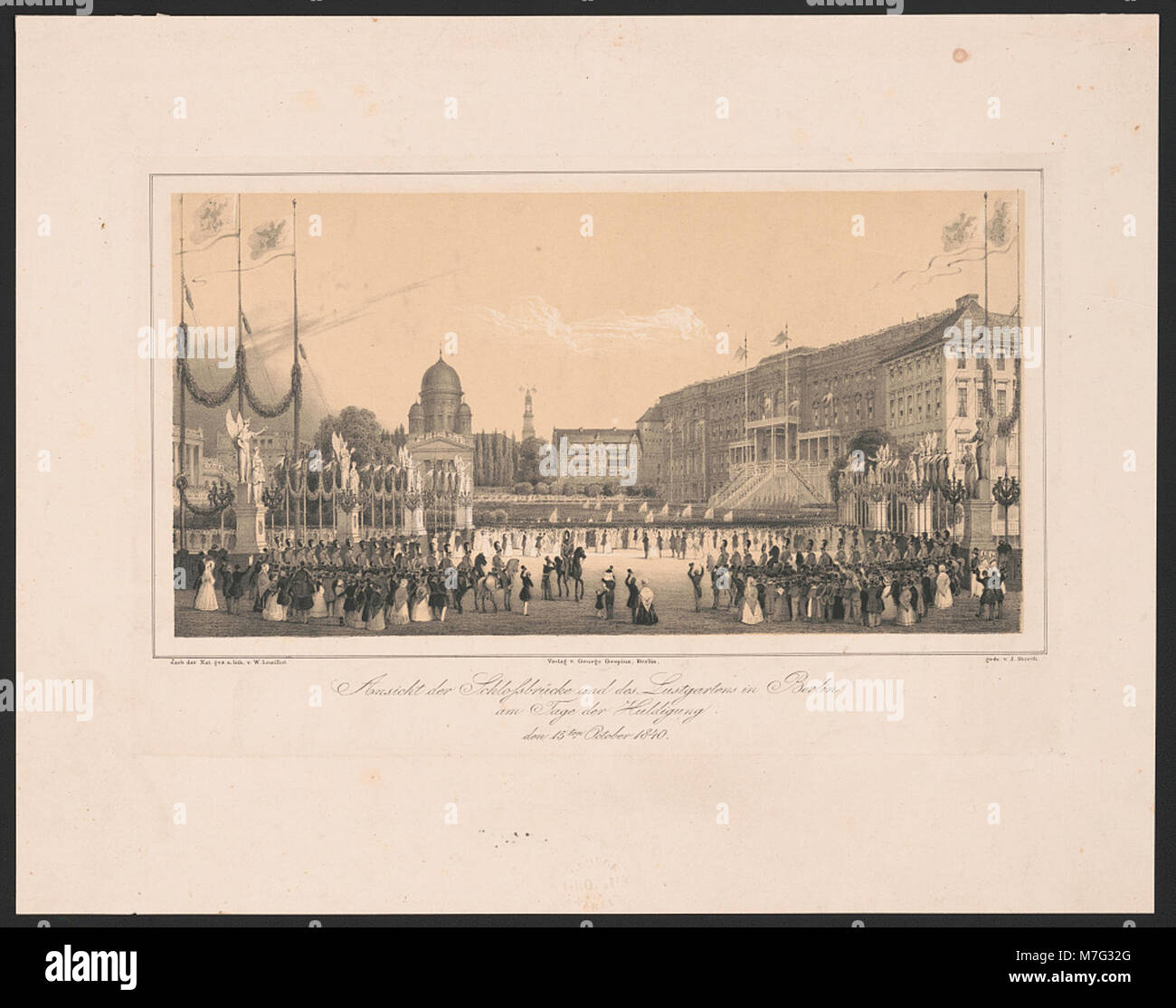 This 1840 depiction of Schlossbrücke (Castle Bridge) and Lustgarten in ...