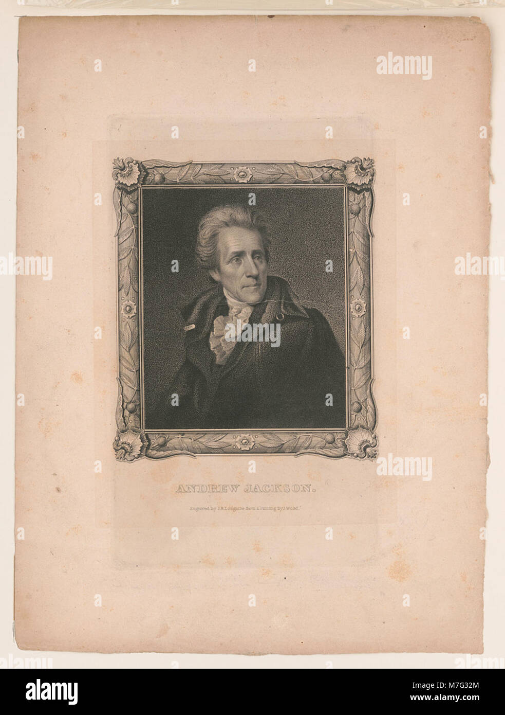 A historical portrait of Andrew Jackson, the 7th President of the ...