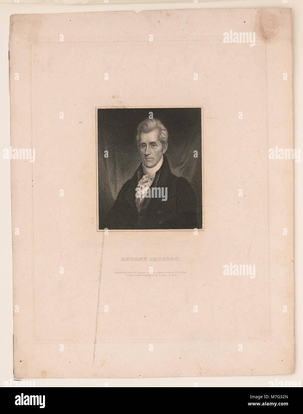 An engraving of President Andrew Jackson, based on an 1826 painting by ...