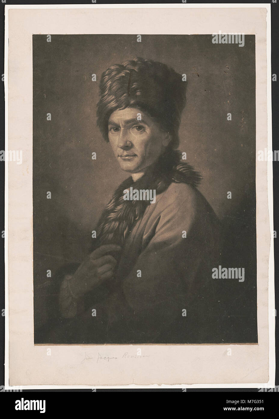 A portrait of Jean-Jacques Rousseau, the Swiss philosopher, in which he ...
