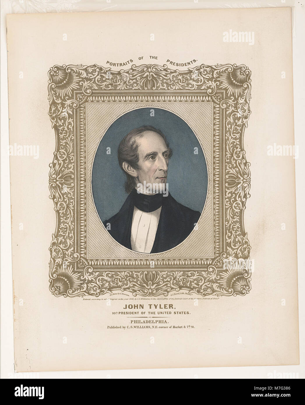 Portrait of John Tyler, the 10th President of the United States, who ...