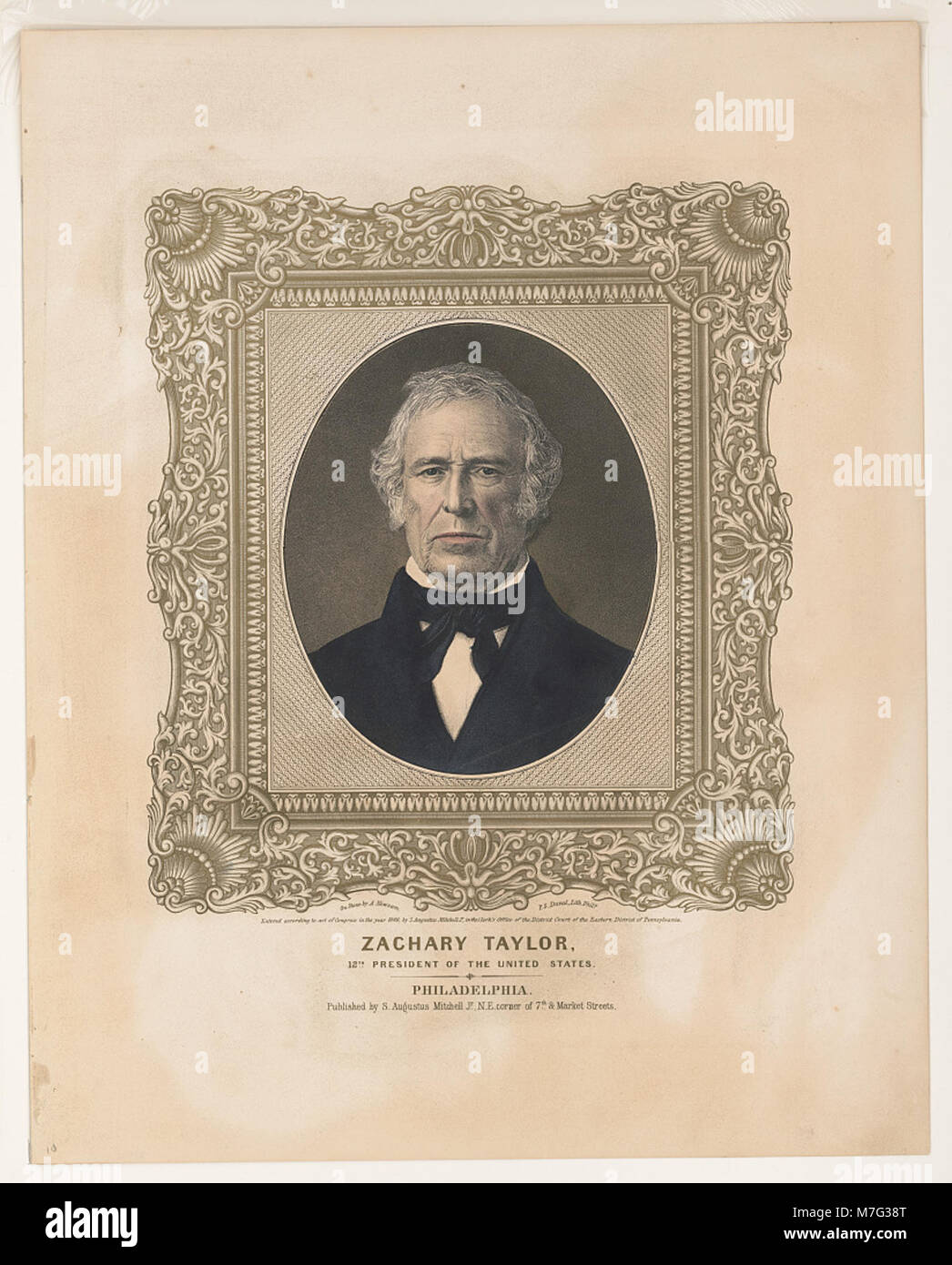 Zachary Taylor, the 12th President of the United States, is depicted in ...