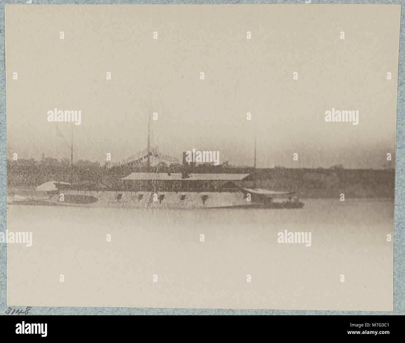 This image depicts the U.S. gunboat Benton, showcasing its design and ...