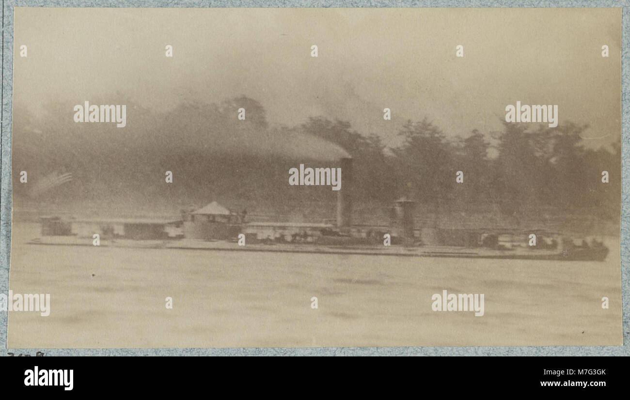 This image features the U.S. gunboat Kickopee, a naval vessel used for ...