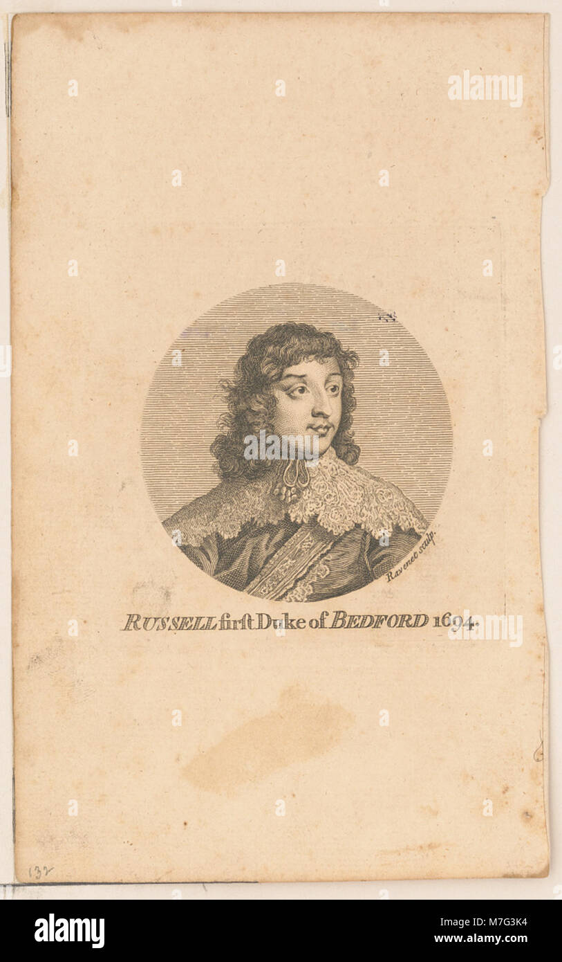 A portrait of Russell, the first Duke of Bedford, born in 1694. The ...