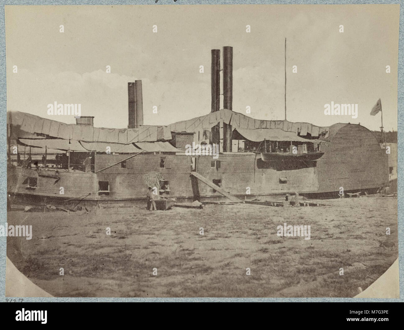 The U.S. gunboat Tyler is shown as part of the Mississippi River Fleet ...