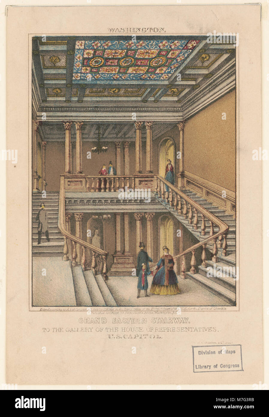 The grand eastern stairway of the U.S. Capitol leads to the gallery of ...