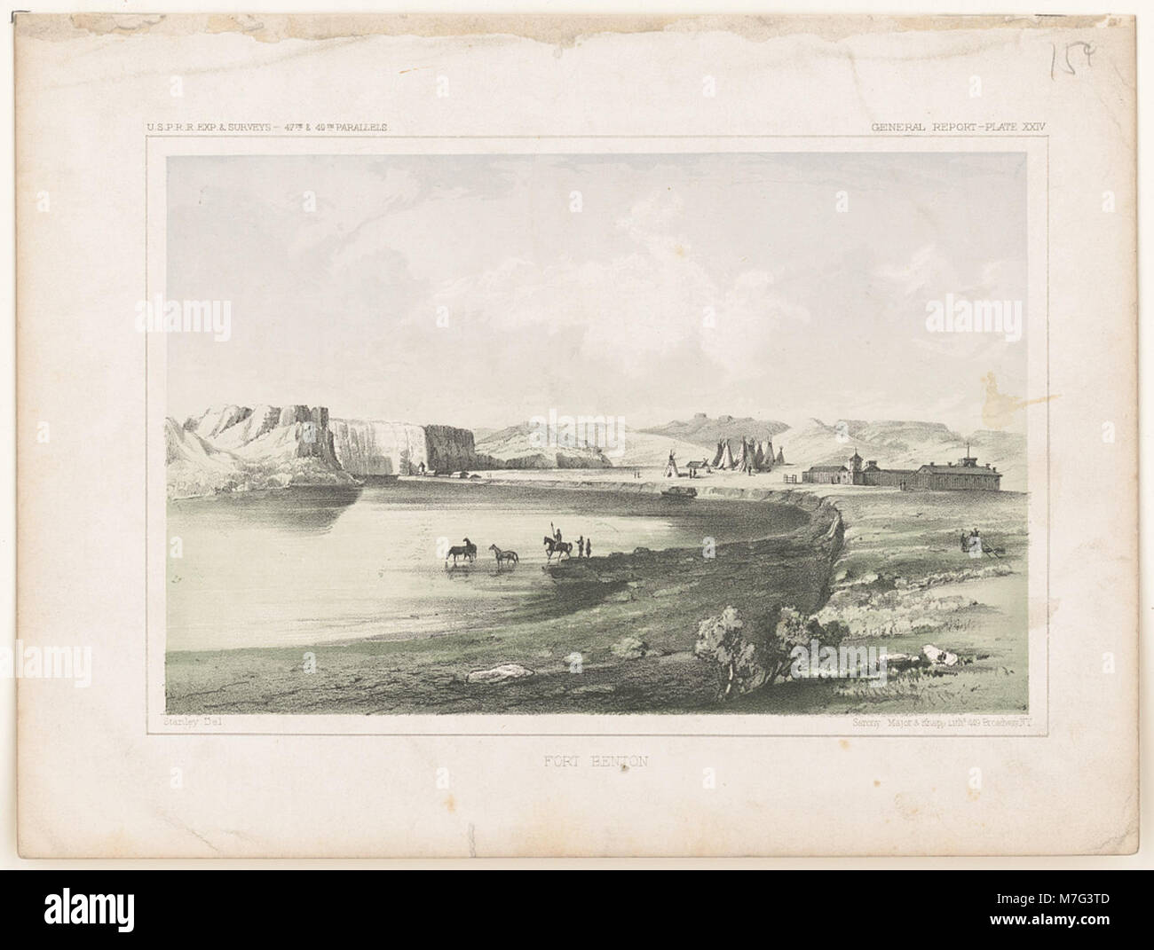 This image portrays Fort Benton, an important historical fort in ...