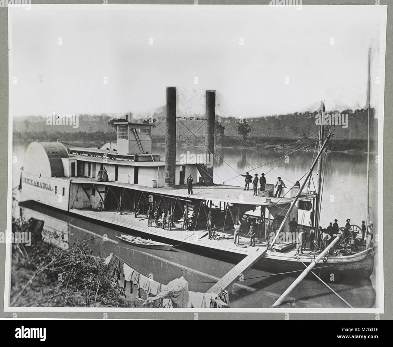 The photograph depicts the U.S. Transport *Chickamauga*, a transport ...