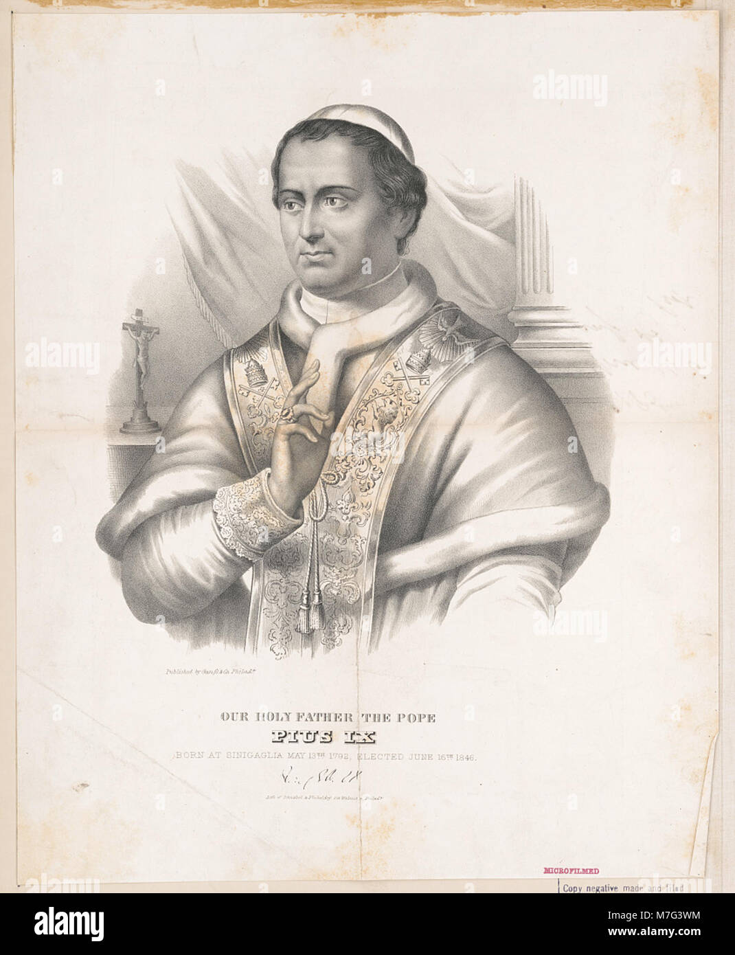 This portrait of Pope Pius IX captures the image of the Roman Catholic ...
