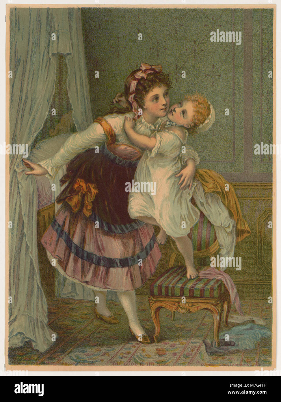 A portrayal of a tender moment between two individuals sharing a kiss ...