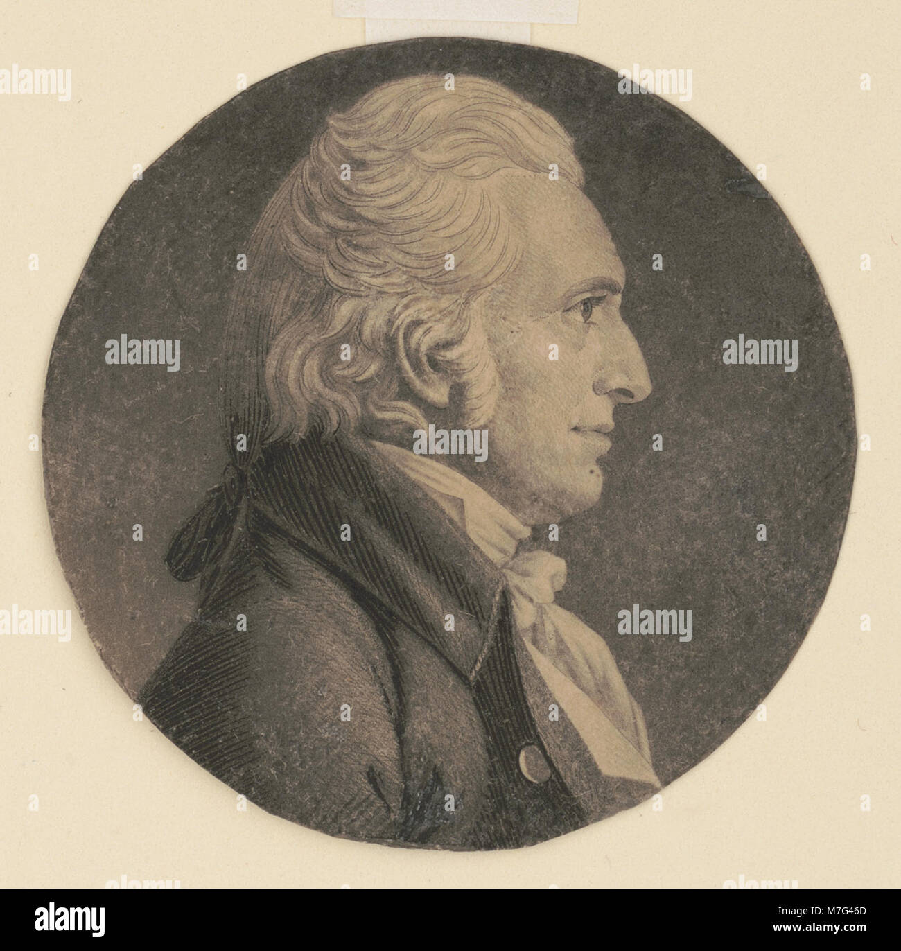 Gabriel Duvall, head-and-shoulders portrait, right profile ...