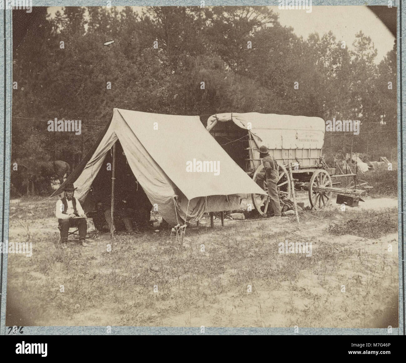 A field battery wagon and camp of the Military Telegraph Corps ...