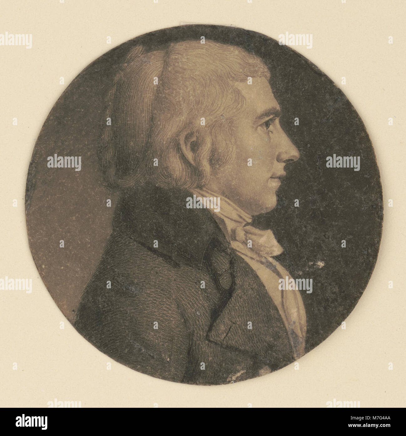 This is a head-and-shoulders portrait of William Henry Harrison, the ...