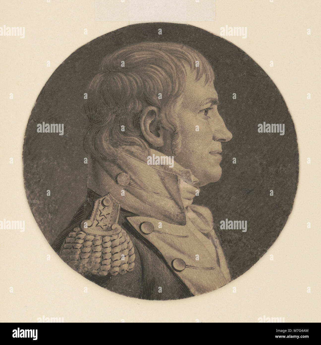 A right-profile portrait of John Smith, providing a clear view of his ...
