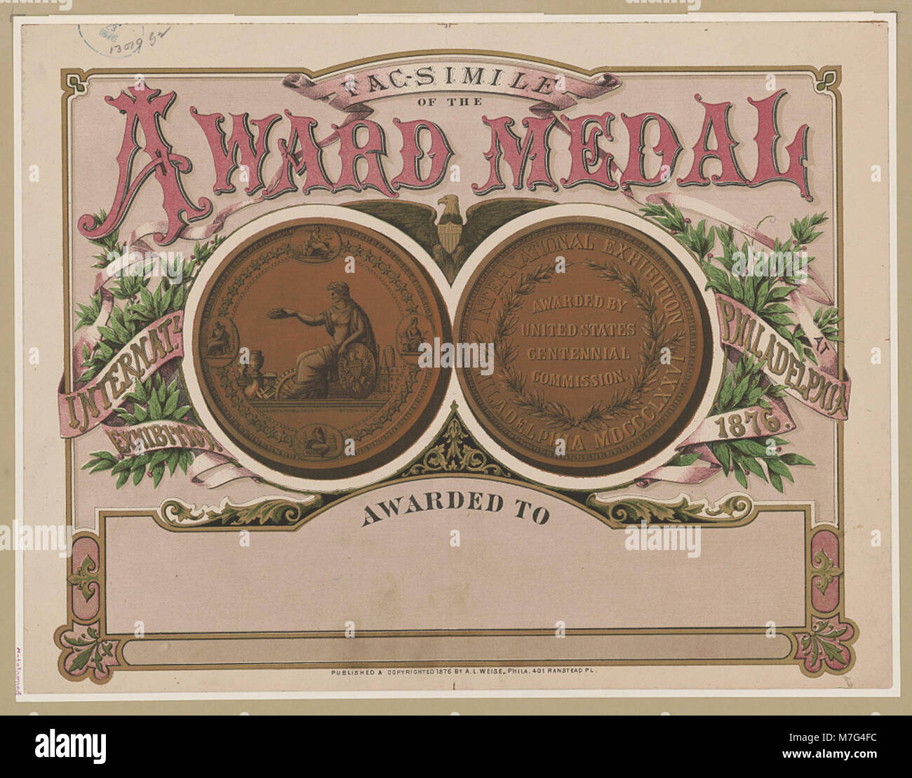 A reproduction of a historical award medal, showcasing its design and ...