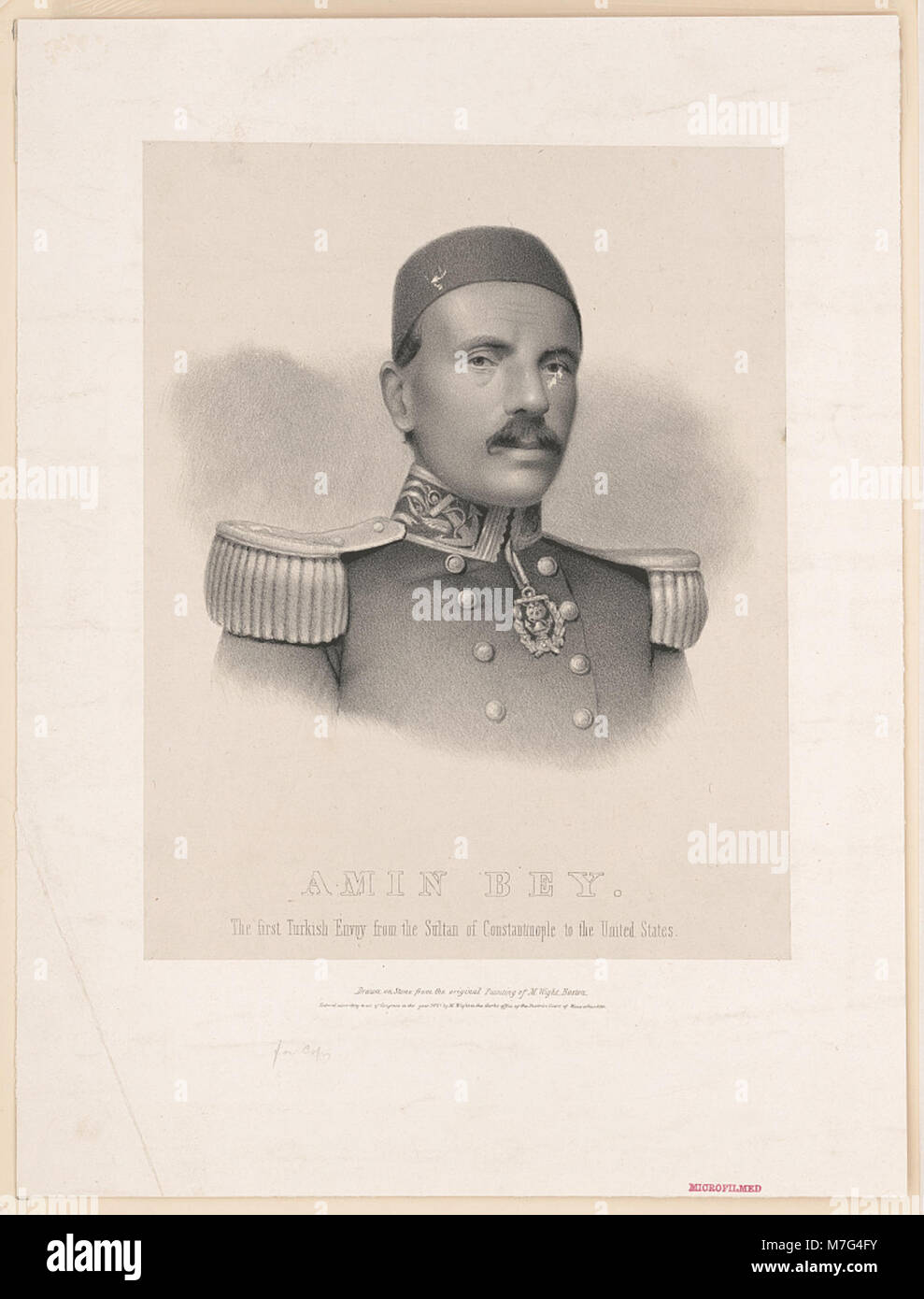 This image shows Amen Bey, the first Turkish envoy sent by the Sultan ...