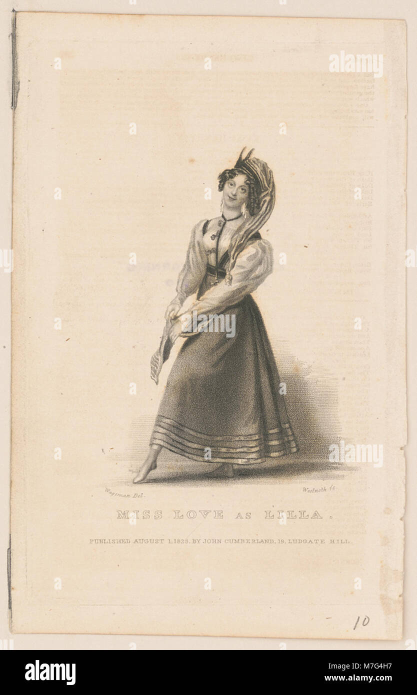 A photograph of Miss Love as Lilla, depicting her portrayal of a ...