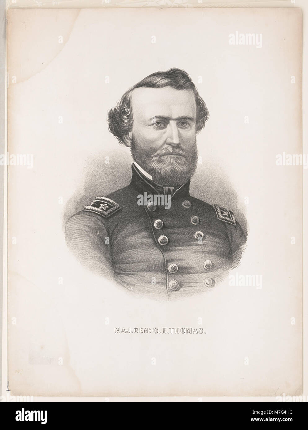 A portrait of Major General George H. Thomas, a key Union Army officer ...