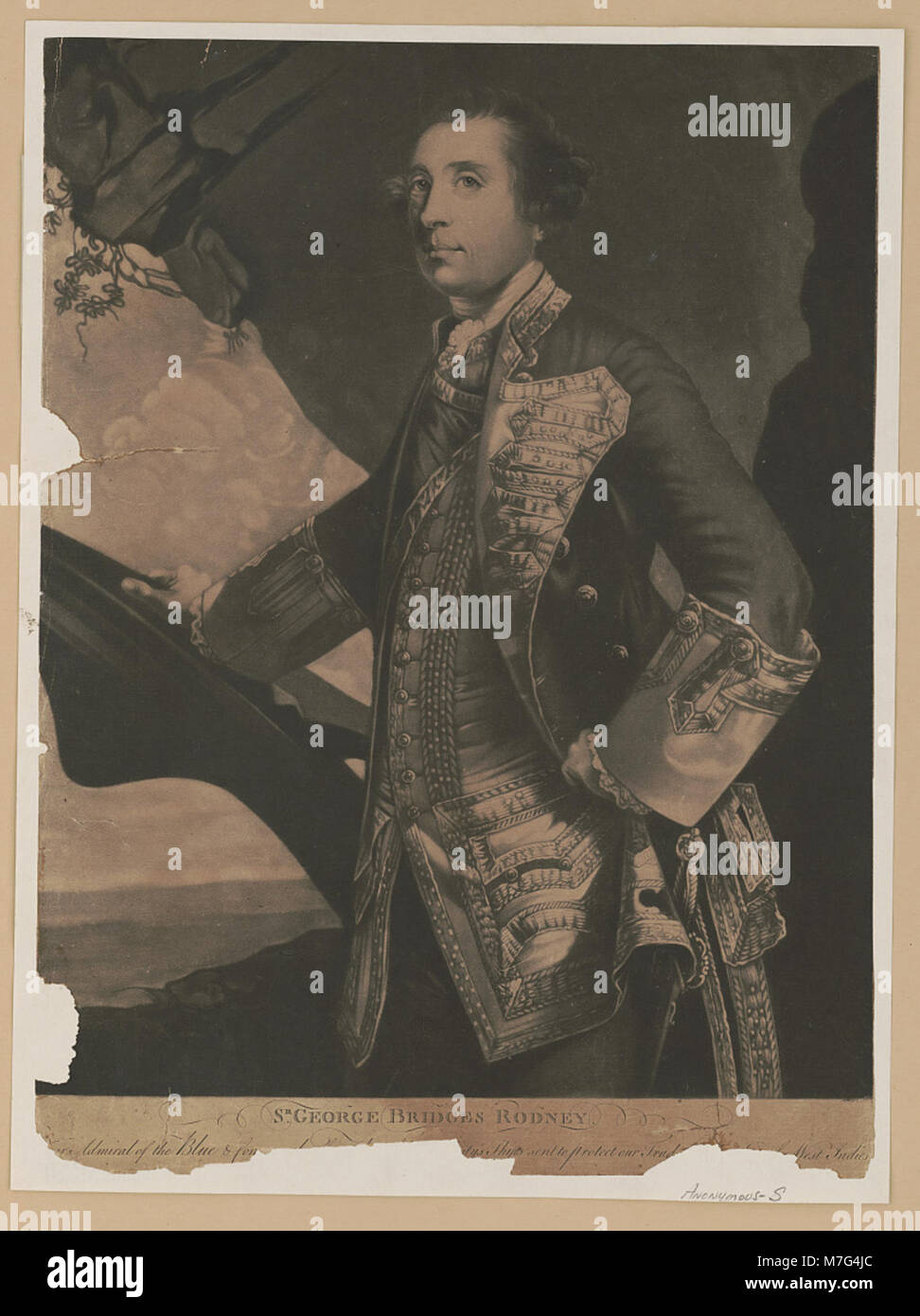 A portrait of Admiral George Bridges Rodney, a British naval officer ...