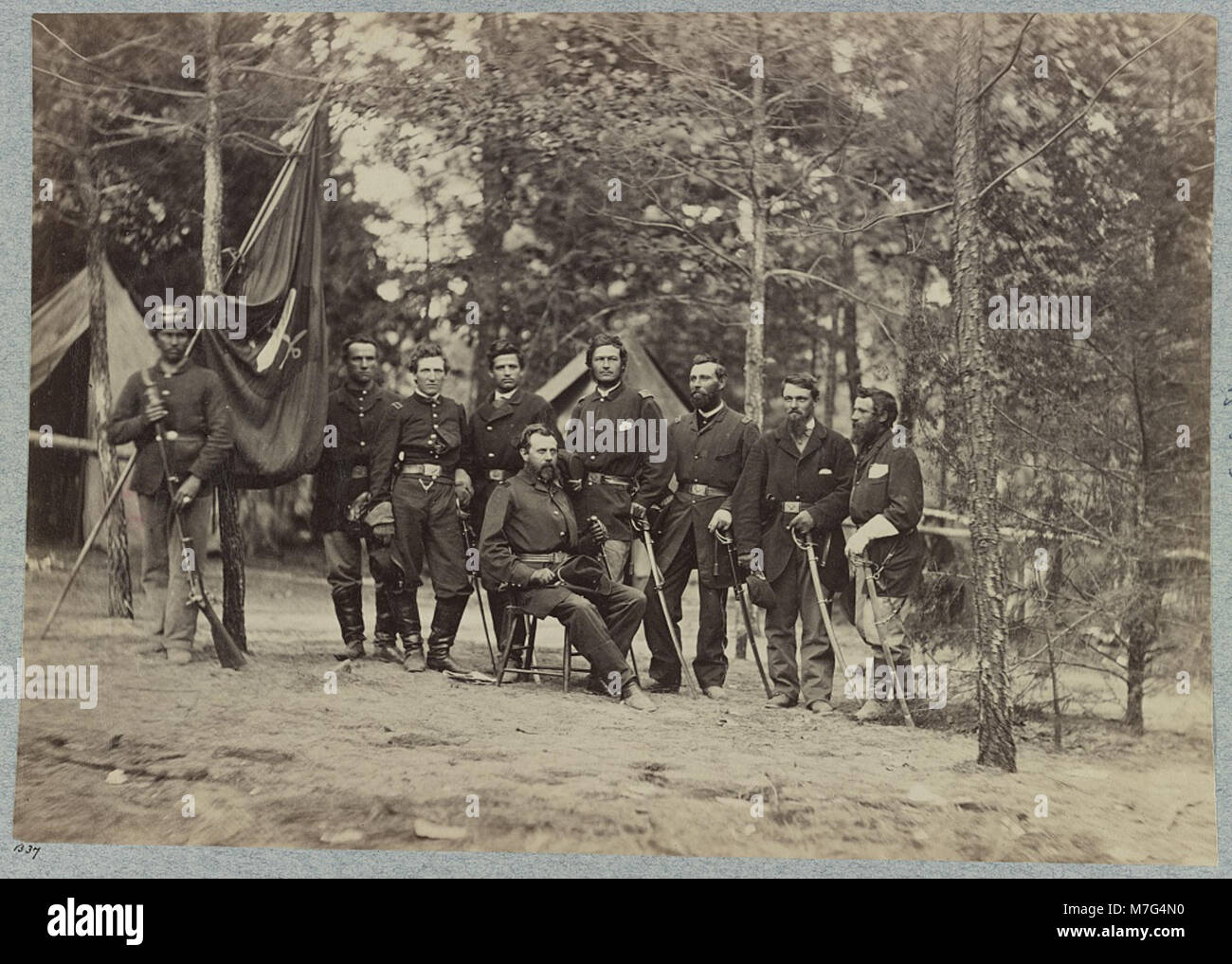 A portrait of Brevet Major General O. B. Willcox and his staff, taken ...