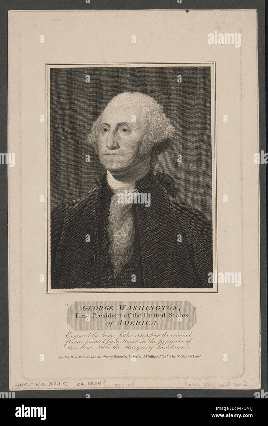 A famous portrait of George Washington, the first president of the ...