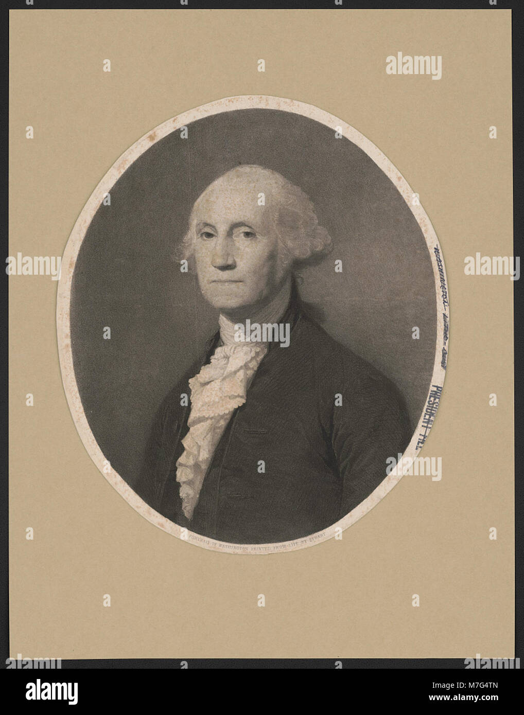 A classic portrait of George Washington, capturing his distinguished ...