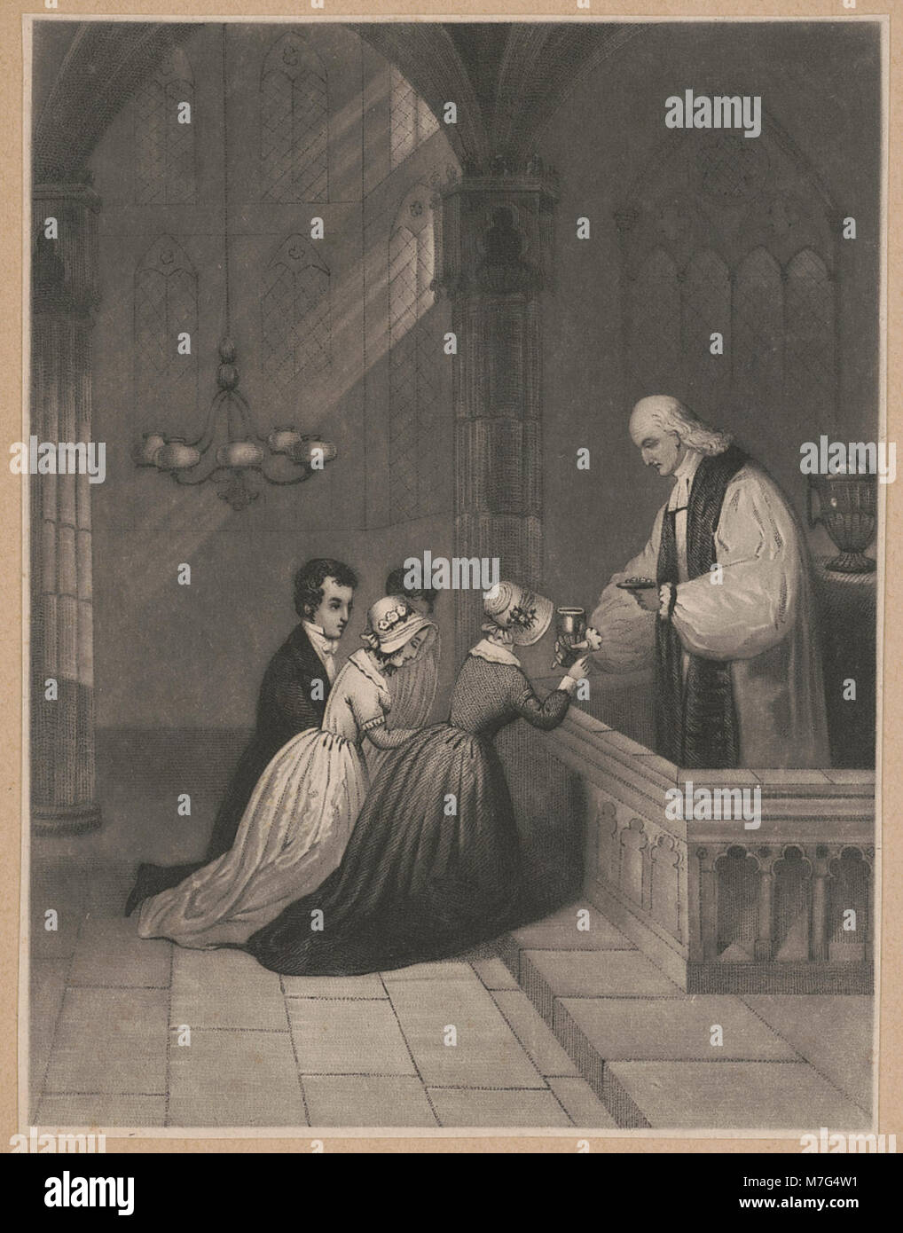 Bishop White, an Episcopal leader, is depicted administering the ...