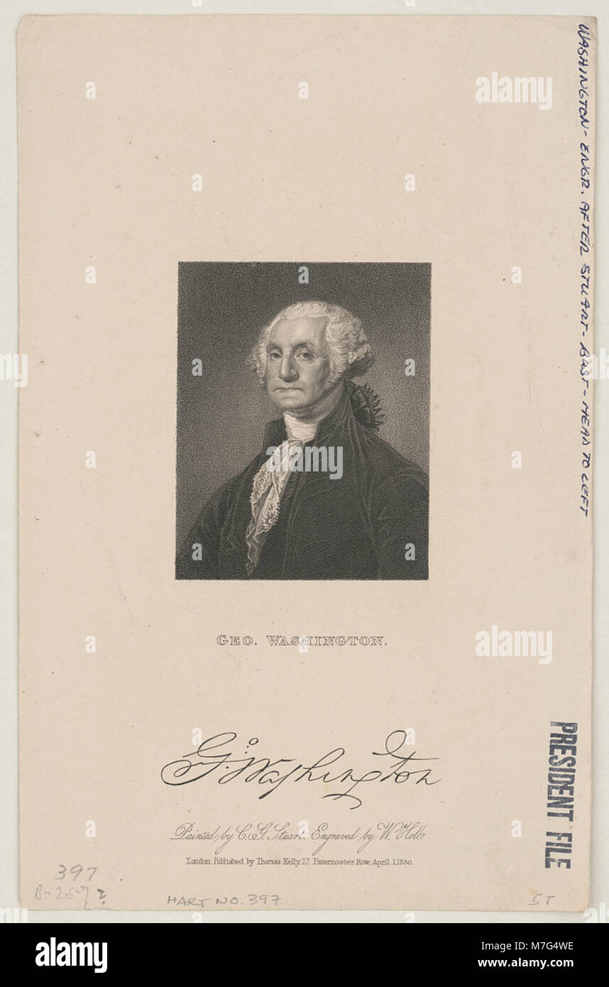 Portrait of George Washington, the first President of the United States ...