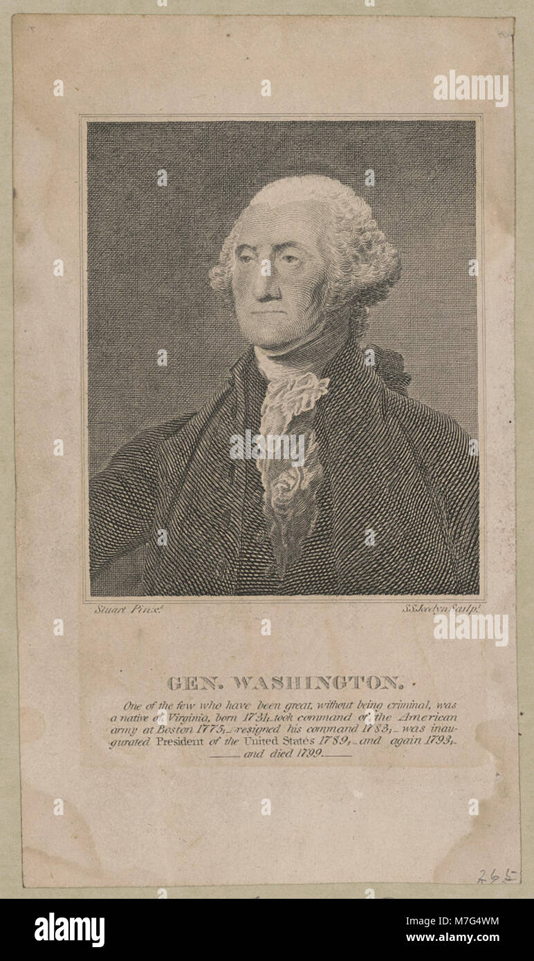 A portrait of General George Washington, the first President of the ...