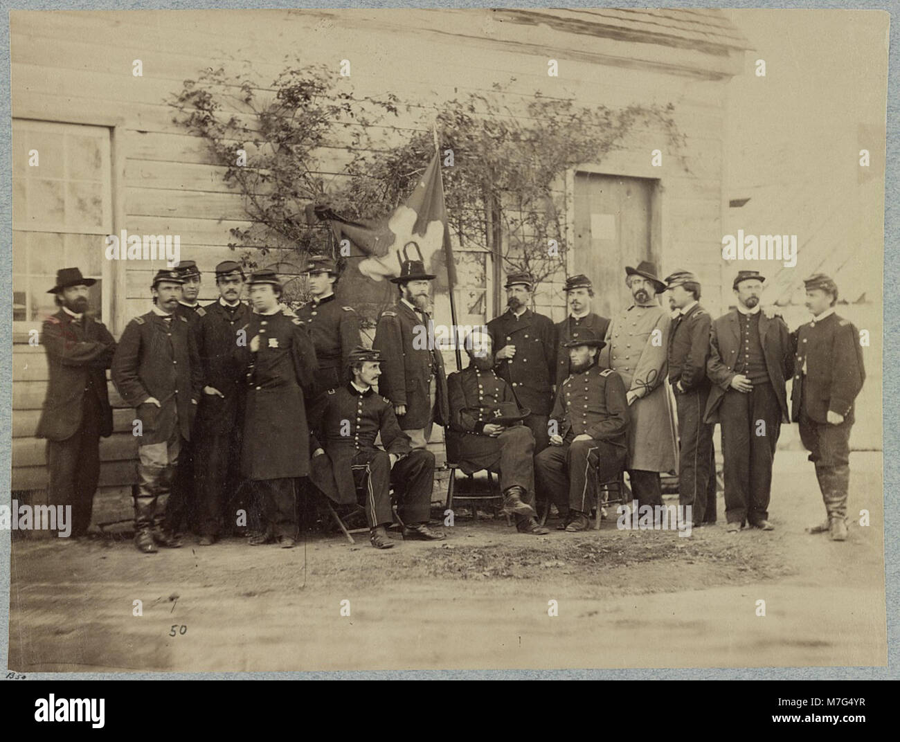 A portrait of Major General A.H. Terry and his staff, likely captured ...