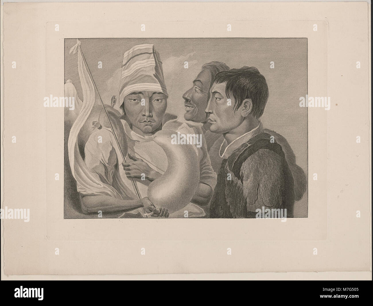 A photograph depicting three Native men, showcasing their traditional ...