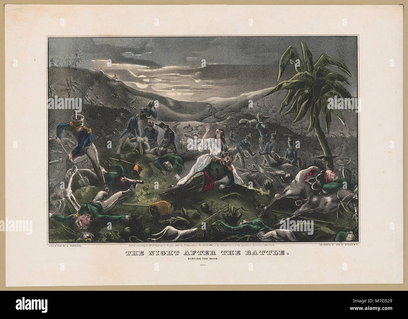 The night after the battle- burying the dead LCCN2002710674 Stock Photo ...