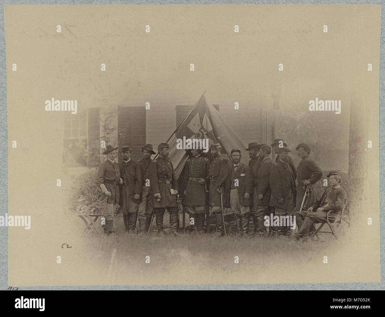 A photograph of Major General G.K. Warren and his staff, highlighting ...