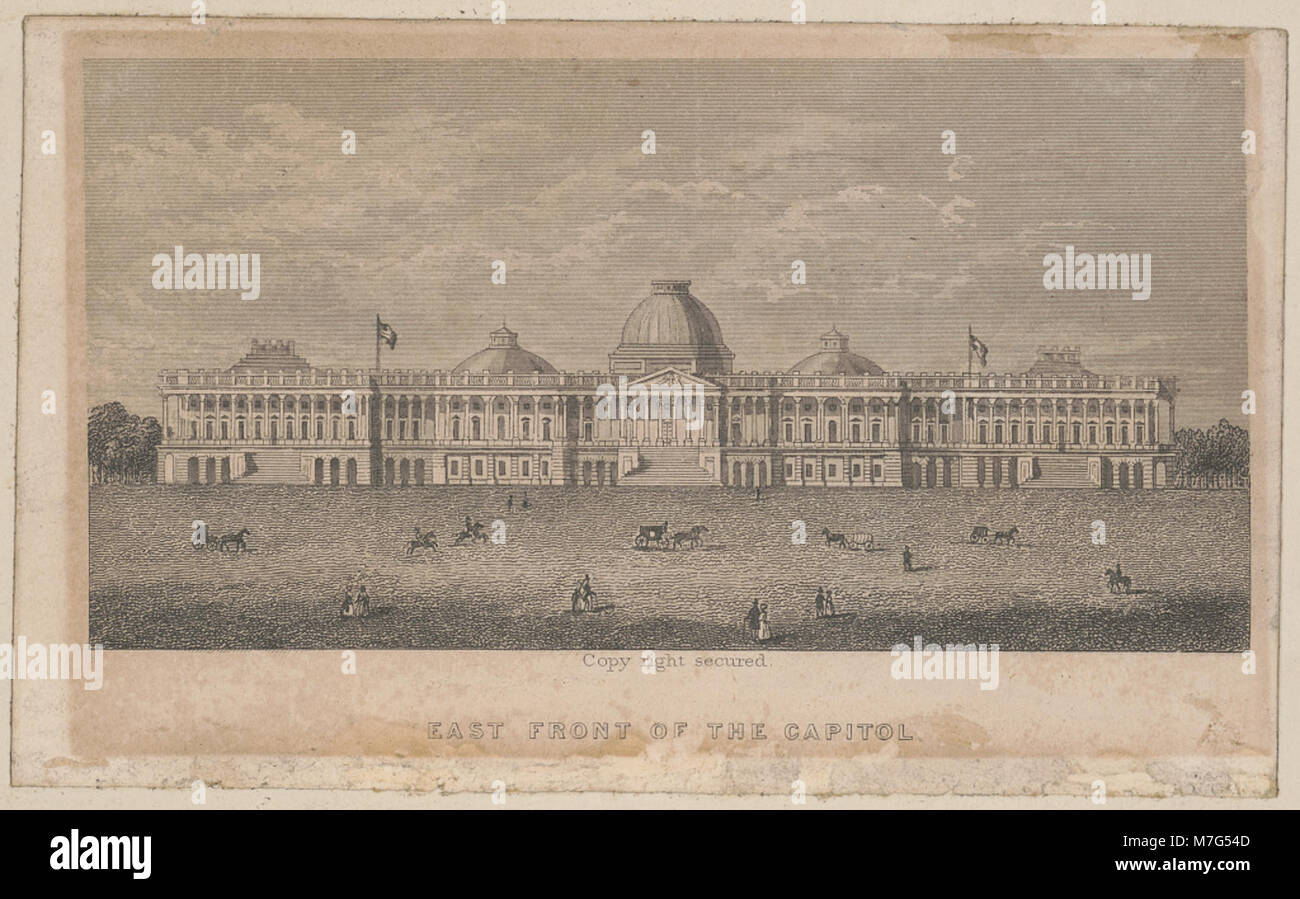 A historical view of the east front of the United States Capitol circa ...