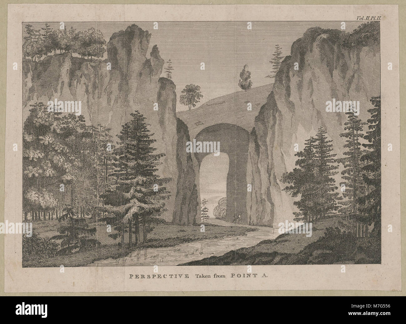 This photograph presents a view of Natural Bridge, Virginia, from point ...