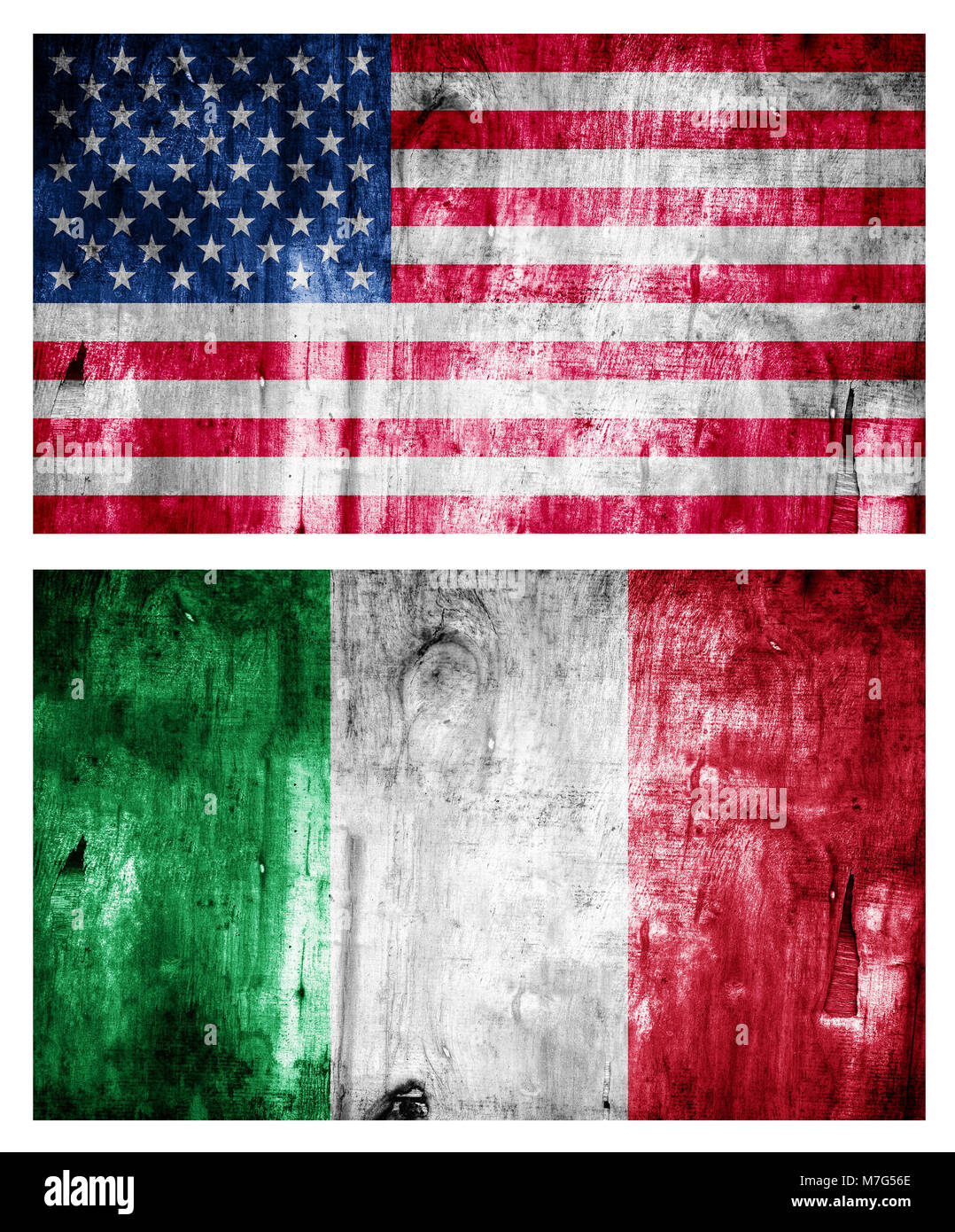 Two flags wooden textured. Relations Stock Photo - Alamy